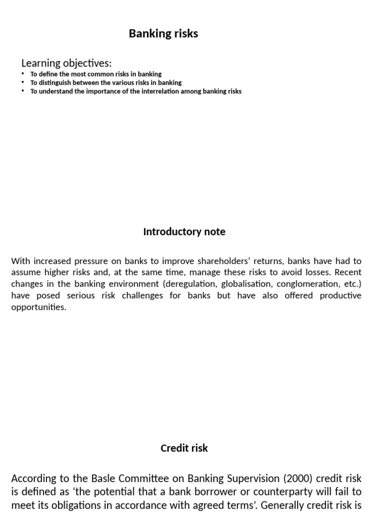 Ibm - Mss - Session 8 - Bank Risks - Class | PDF | Financial Risk | Banks