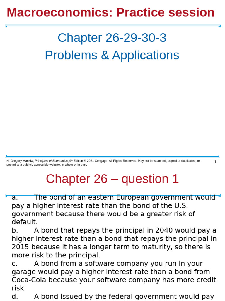 Macro_Practice session 2 (1) | PDF | Interest | Money Supply