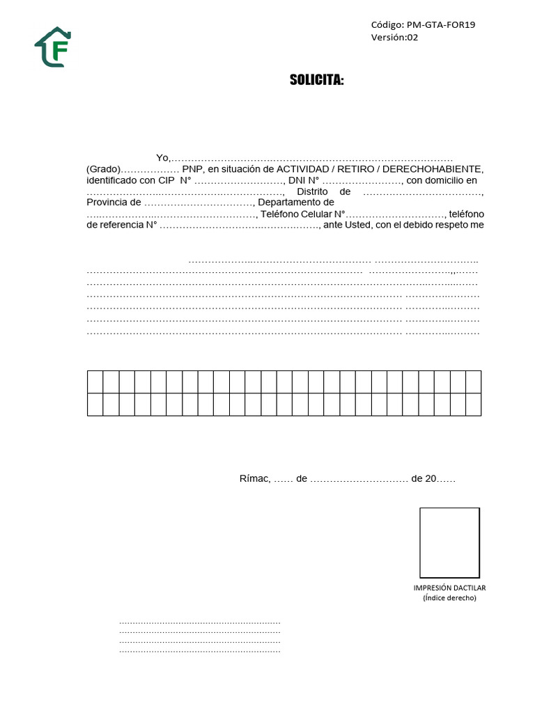 Solicitud Simple | PDF