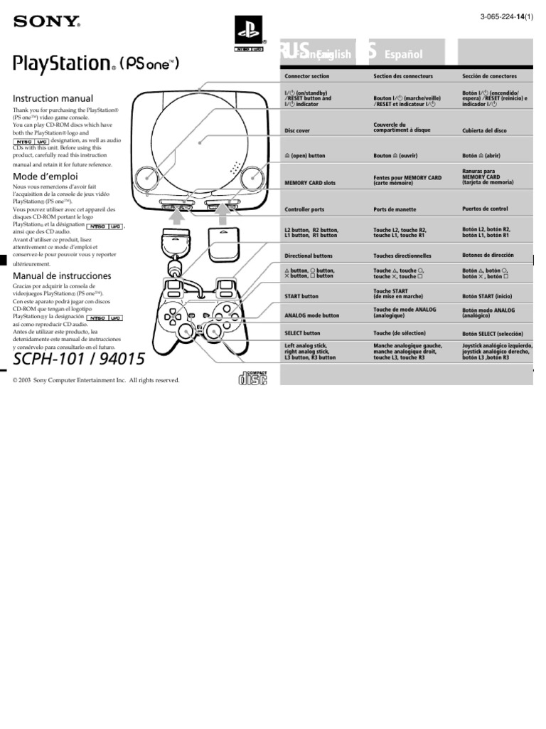 Manual de usuario Sony PlayStation (Español - 52 páginas) | PDF | Plataformas de videojuegos ...