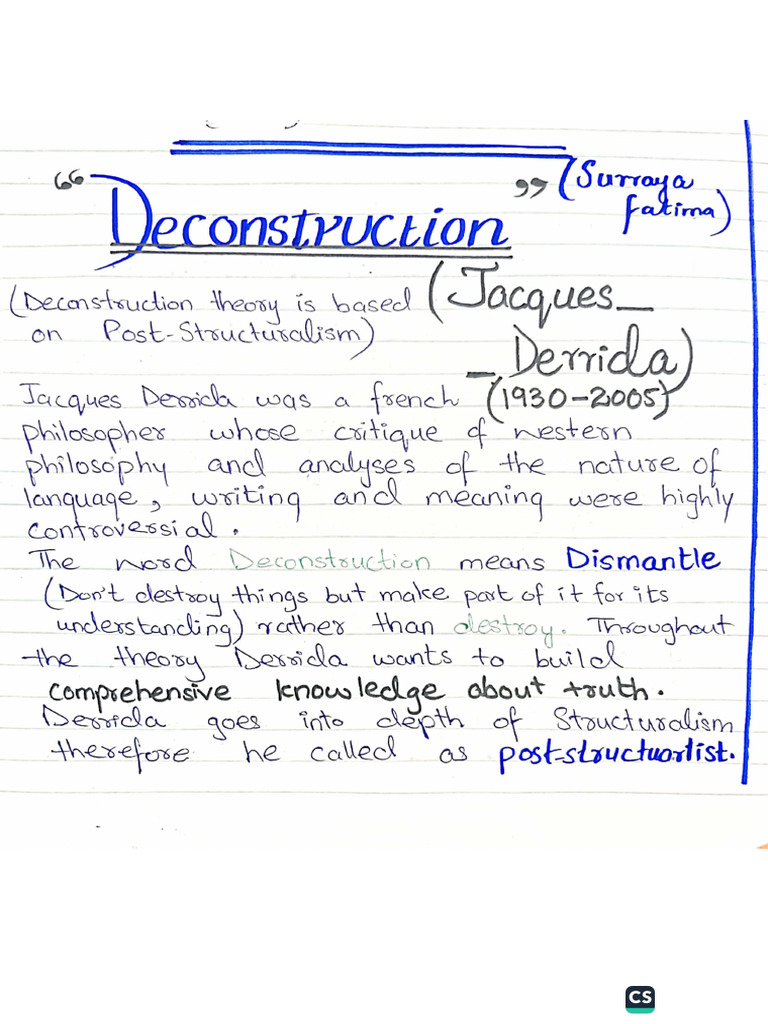 Deconstruction | PDF