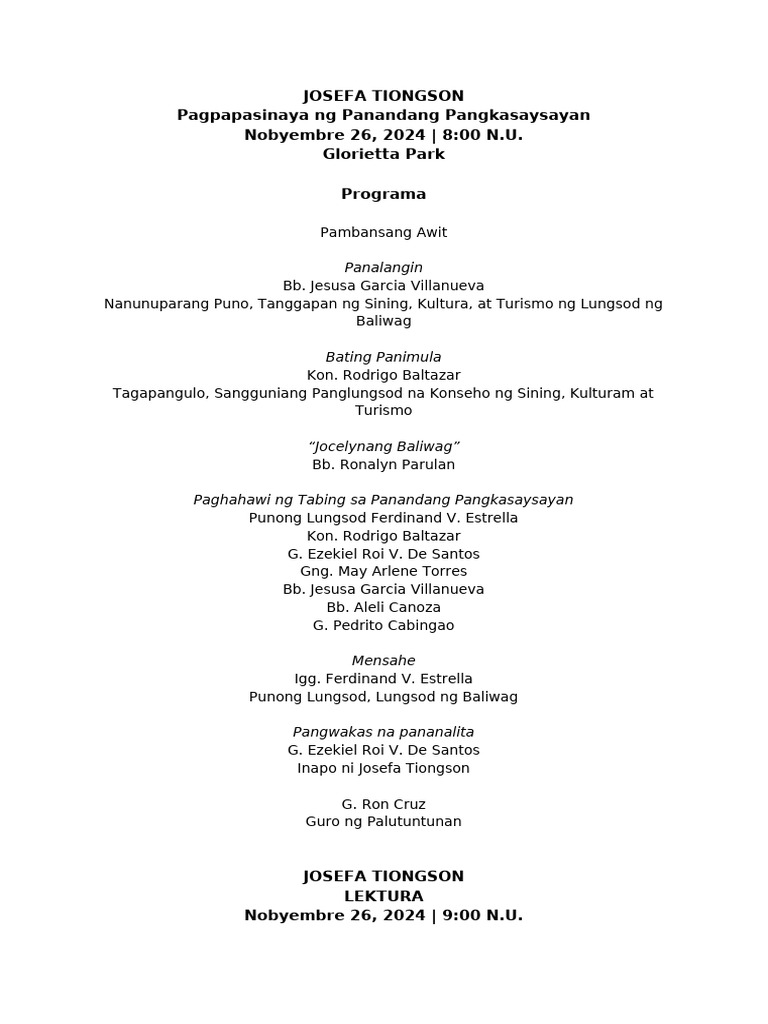 Program For Unveiling and Lecture | PDF