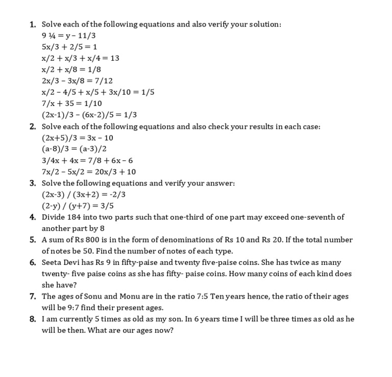 Linear Equations Paper 2 | PDF