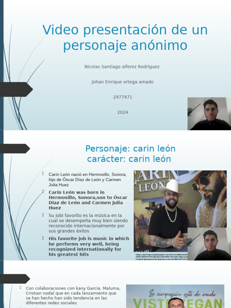 Video presentación de un personaje anónimo | PDF