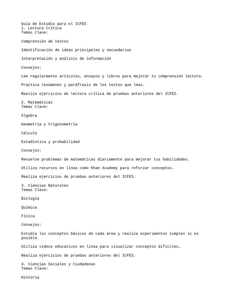 guia de estudio icfes | PDF