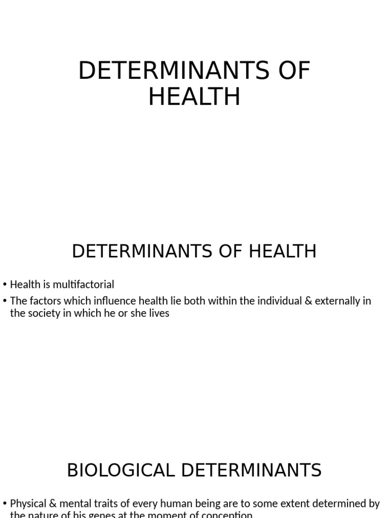 Determinants of Health Overview | PDF | Genetics | Women's Health