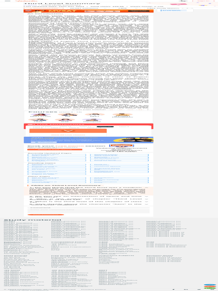 Third Level Summary Class 12 English | PDF | Schools | Qualifications