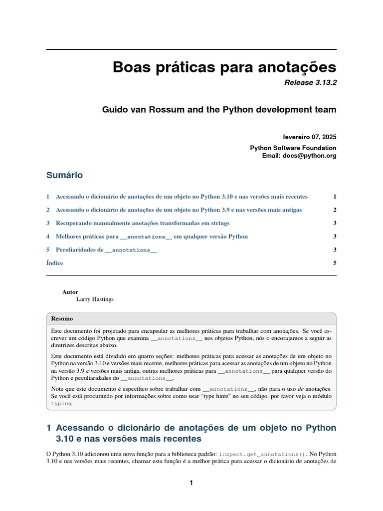 howto-annotations | PDF | Python (linguagem de programação) | Classe ...