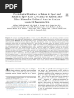 ACL-RSI Survey for Sport Readiness | PDF | Knee | Injury