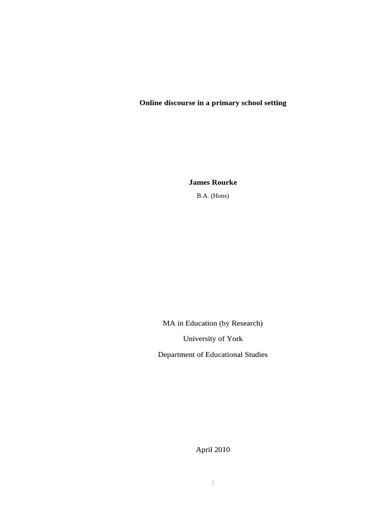 Online Discourse in Primary Education | PDF | Educational Technology ...