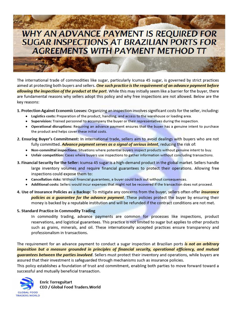 The International Trade of Commodities Like Sugar | PDF | Procurement | Insurance