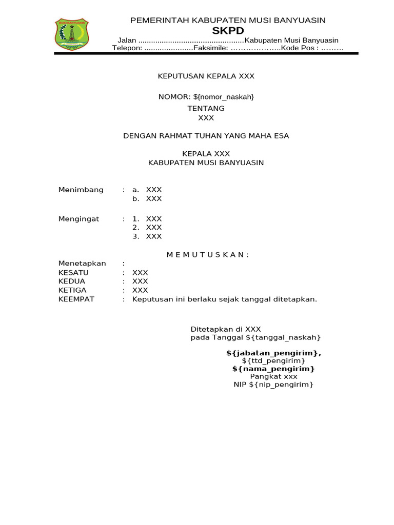 SKPD - Surat Keputusan | PDF