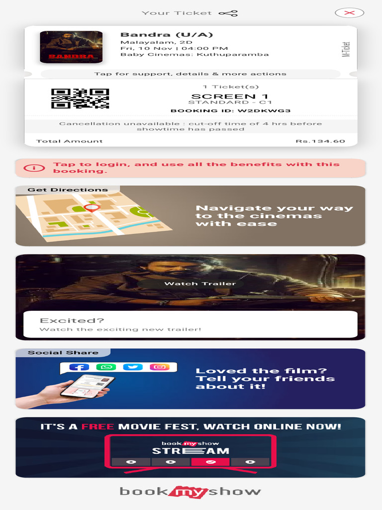 Booking Details - BookMyShow | PDF