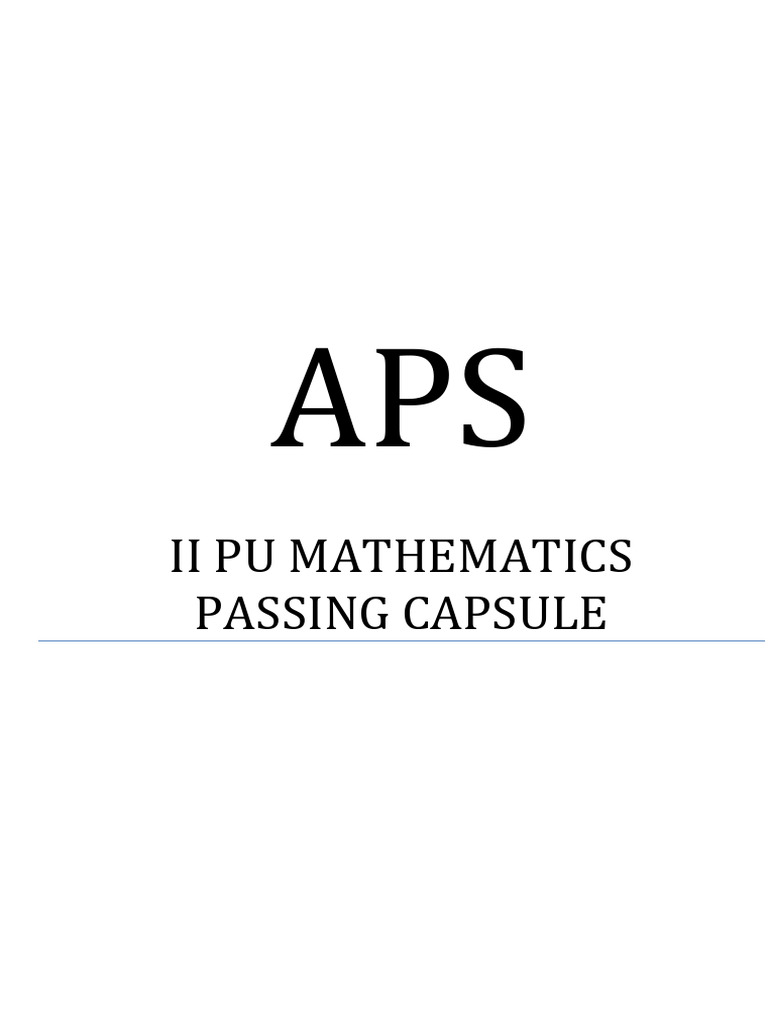 II PU MATHEMATICS PASSING CAPSULE 2024-25ww | PDF | Function ...