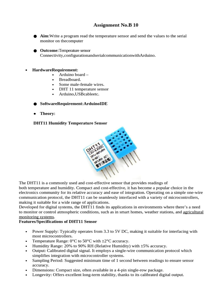 lab-assign-10 | PDF | Arduino | Sensor