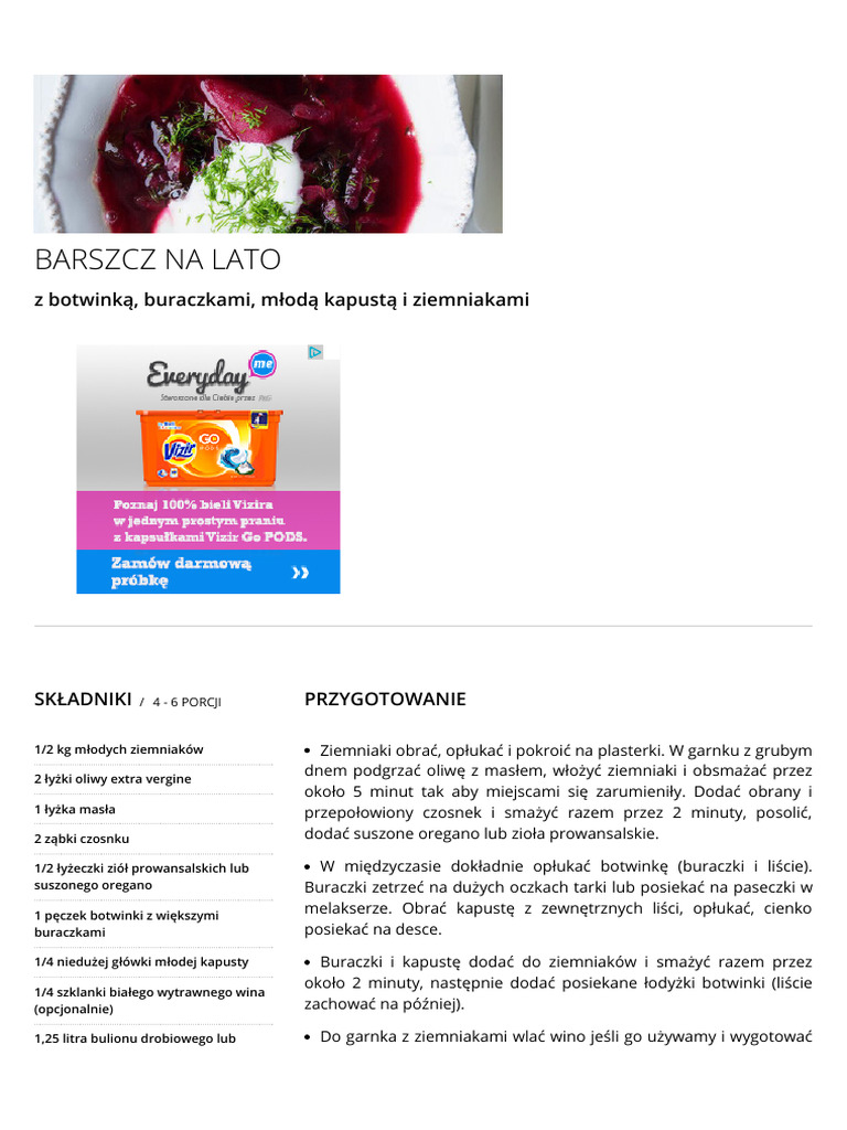 Barszcz na lato _ Kwestia Smaku | PDF