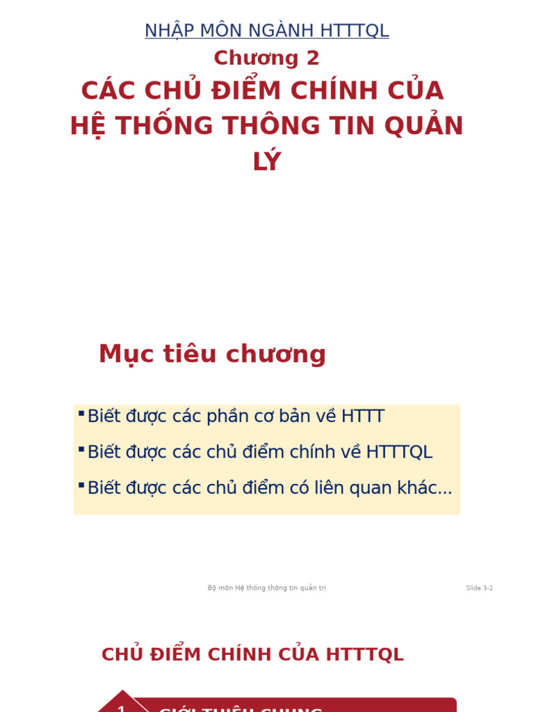 UTH-Nhap Mon Nganh HTTTQL - 02 Main Keys Management Information System | PDF