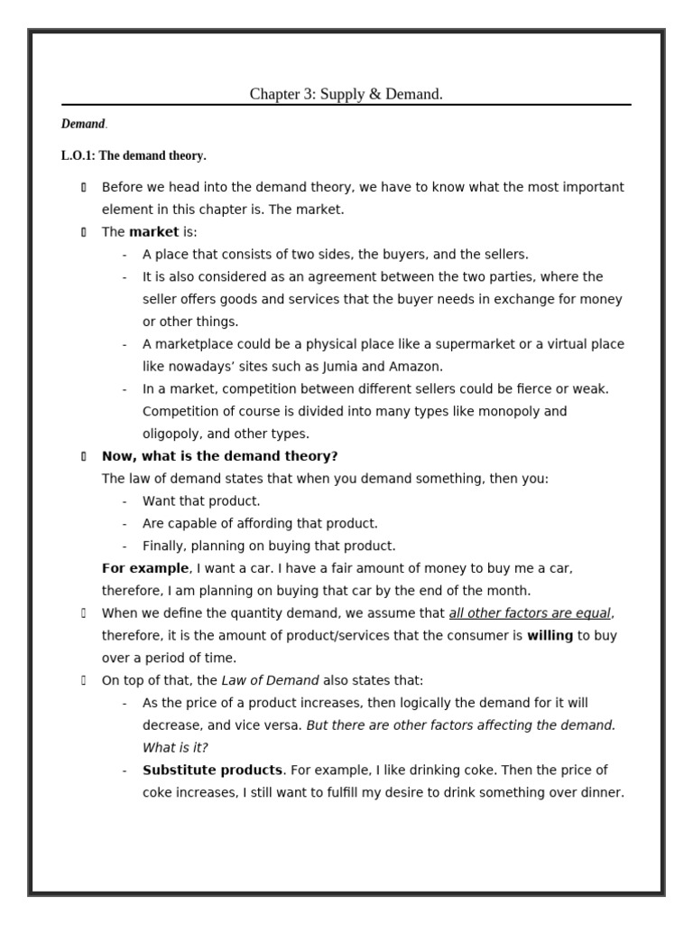 Week 3 - Chapter 3 - Supply and Demand | PDF | Demand | Demand Curve