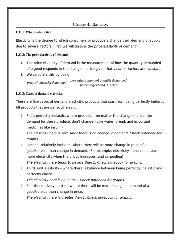 Week 4 - Chapter 4 - Elasticity | PDF | Elasticity (Economics) | Demand