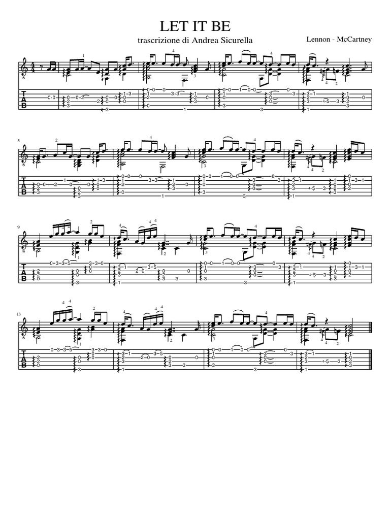LET IT BE - GtrTab | PDF