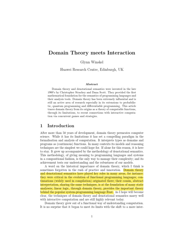 Domain Theory | PDF | Function (Mathematics) | Mathematical Logic