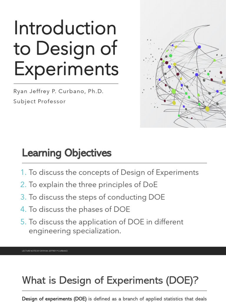 Introduction To Design of Experiments - Lec 1 | PDF | Experiment ...