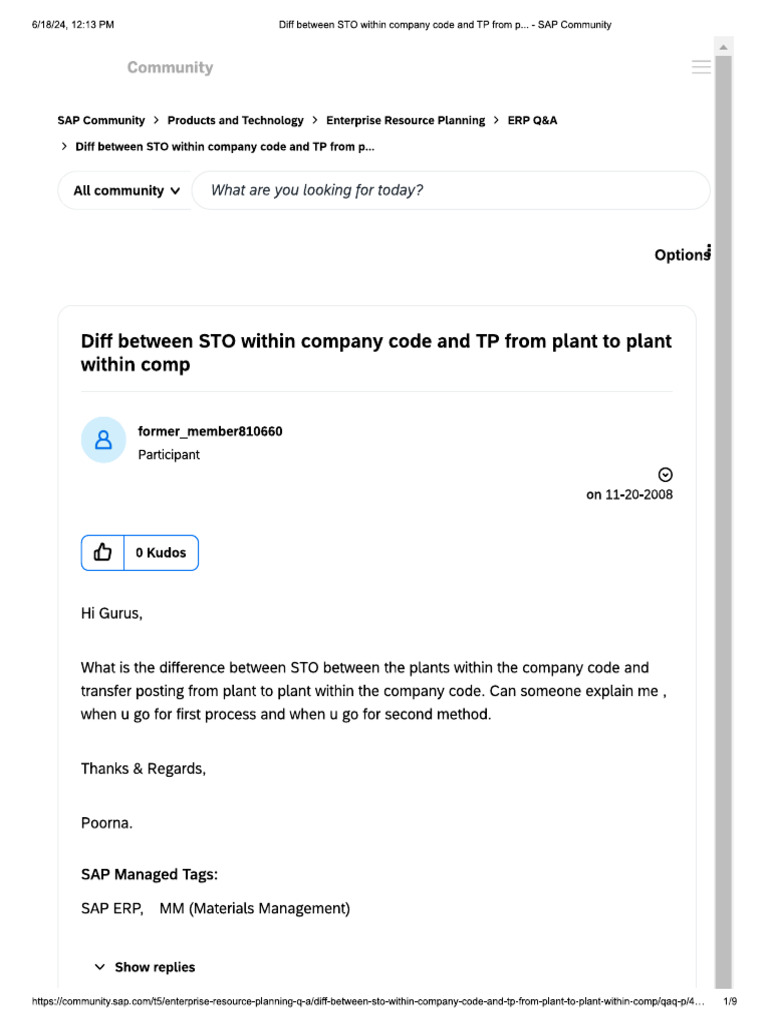 SAP MM STO Details | PDF