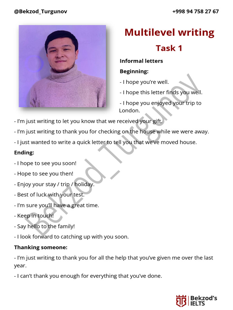Multilevel Writing Task 1 - Useful Phrases | PDF