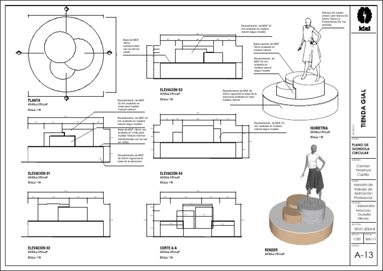 Diseño de Góndola Circular en MDF | PDF