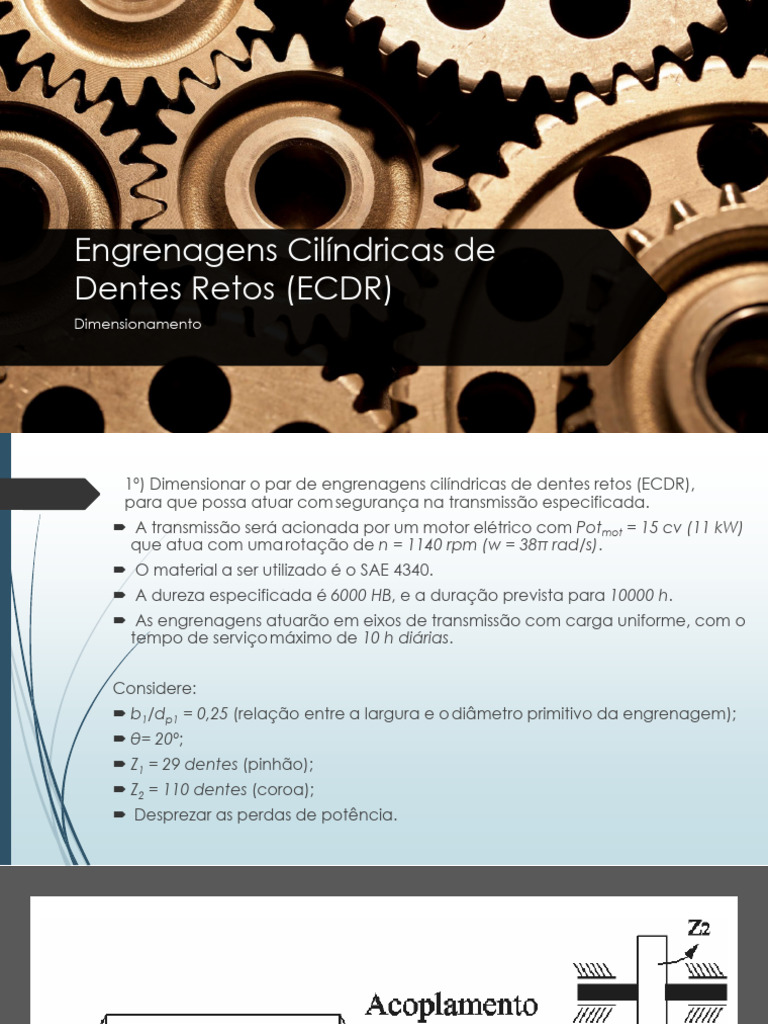 Engrenagens Ecdr Aula Dimensionamento | PDF