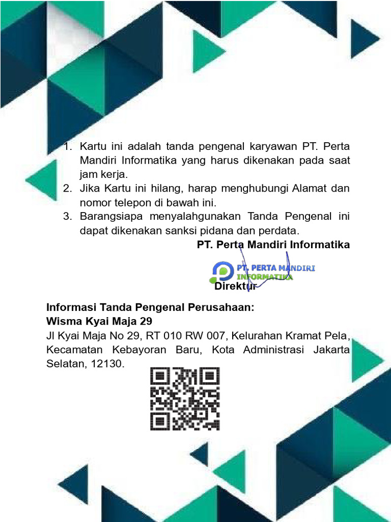 Bagian Belakang ID Card PMI | PDF
