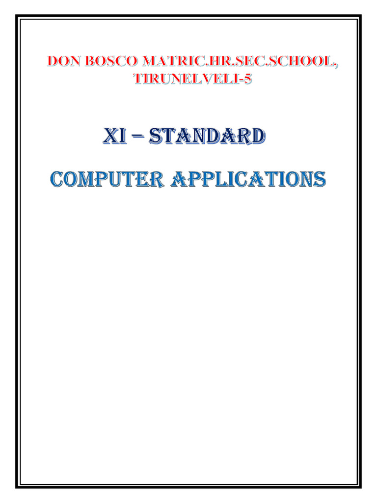 11th Computer Applications Public Exam 2019 To 2024 Questions With ...
