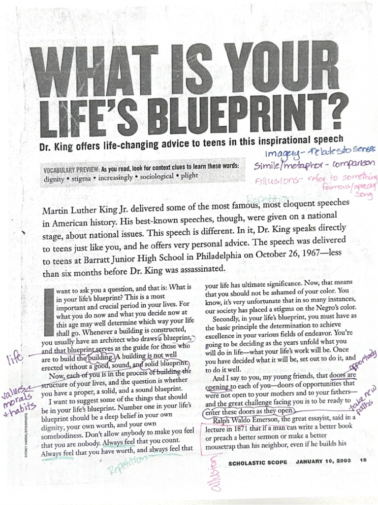 MLK Blueprint Class Notes 2 4 25 | PDF
