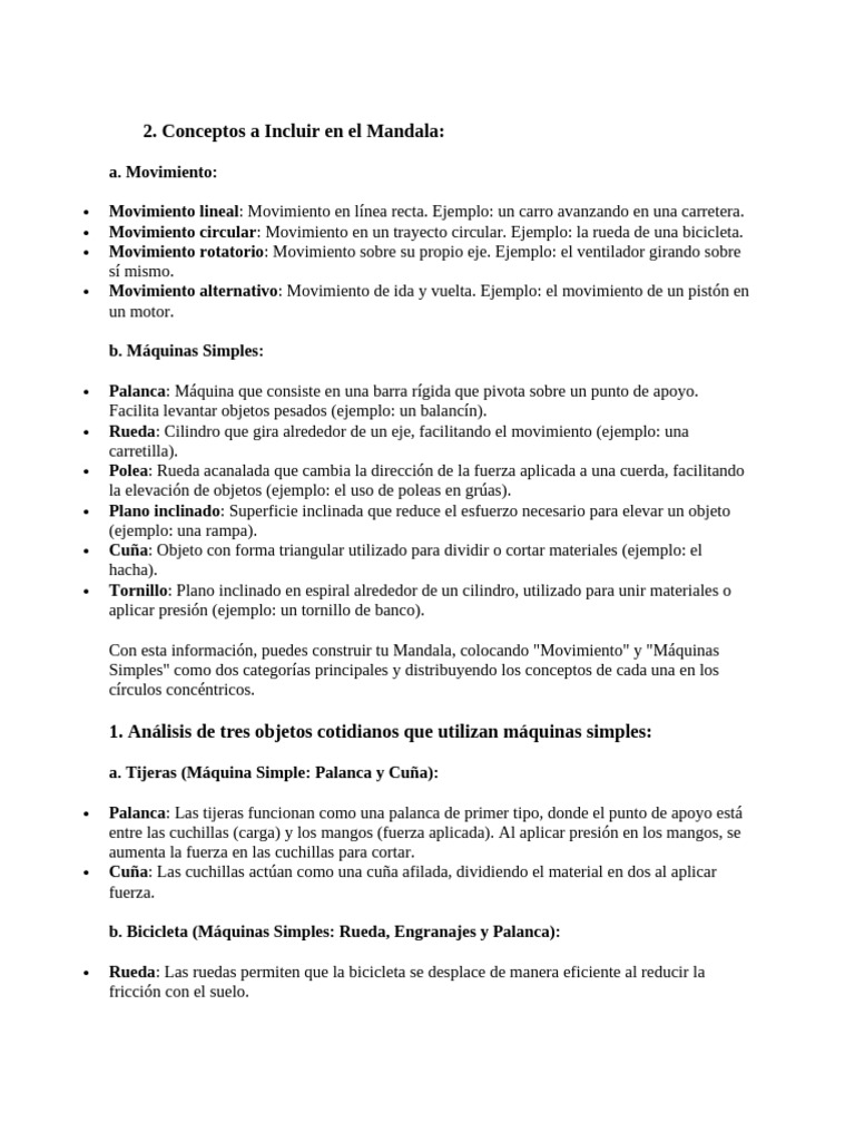 Conceptos de Movimiento y Máquinas Simples | PDF | Palanca | Máquinas