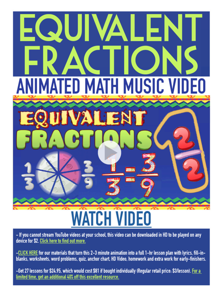 Download HD Equivalent Fractions Video | PDF