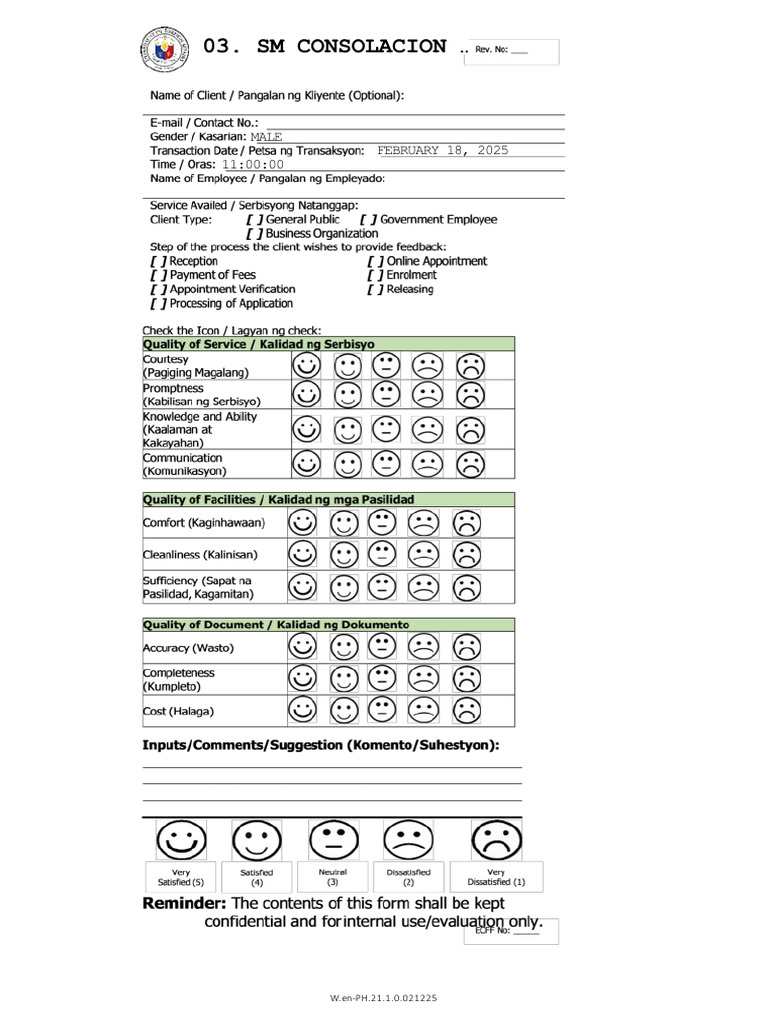 Feedback Form | PDF