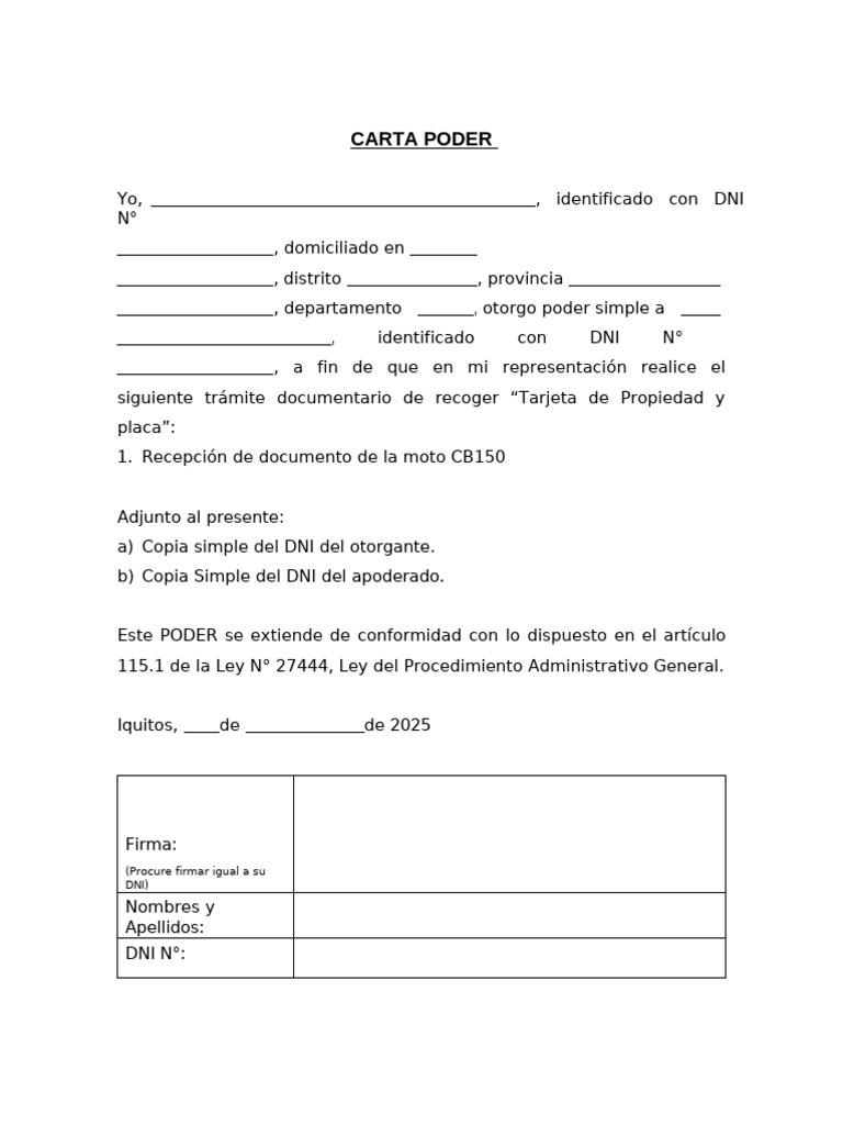 Poder Simple para Recoger Documentos | PDF