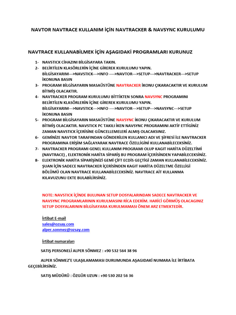NAVTOR NAVTRACE KULLANIM ICIN Navtracker | PDF