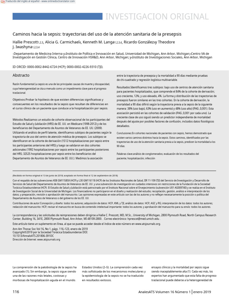 Pre Sepsis - En.es | PDF | Septicemia | Cuidado de la salud