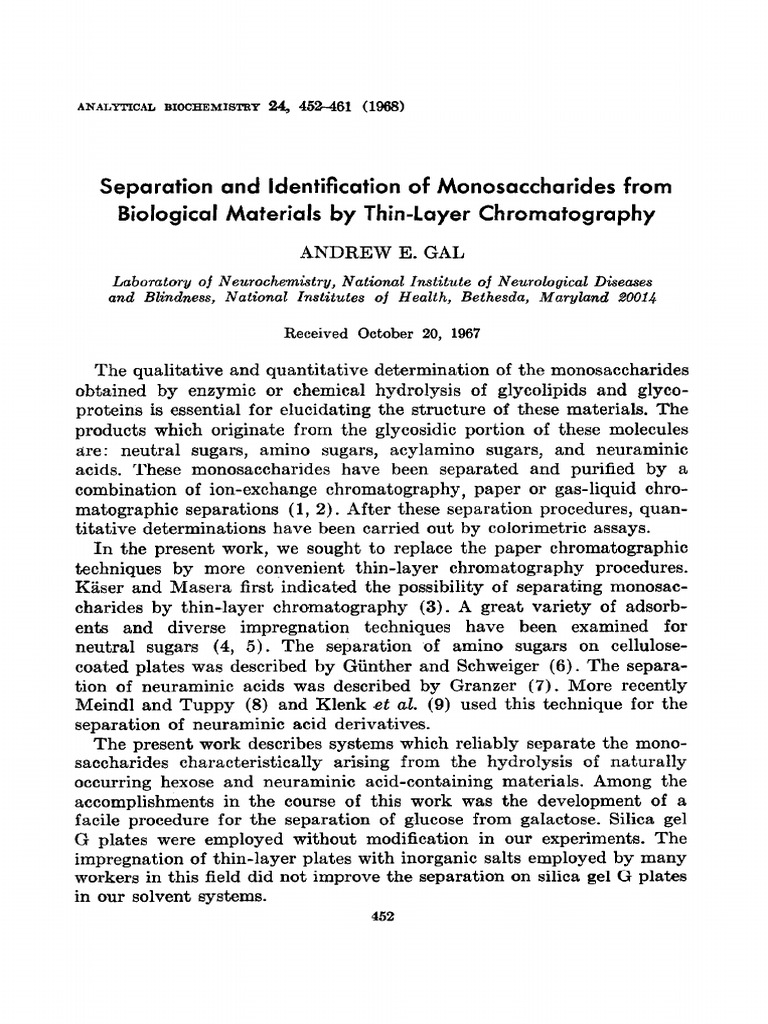 Monosaccharide Separation via TLC | PDF | Thin Layer Chromatography ...