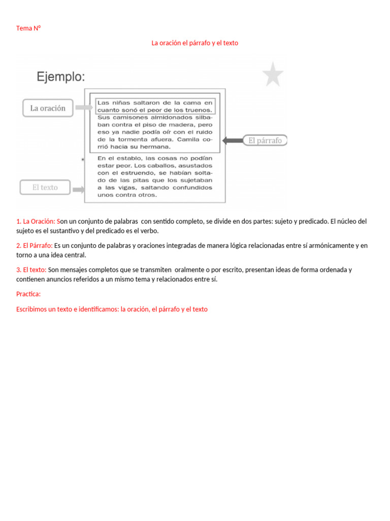 Estructura de Oración, Párrafo y Texto | PDF