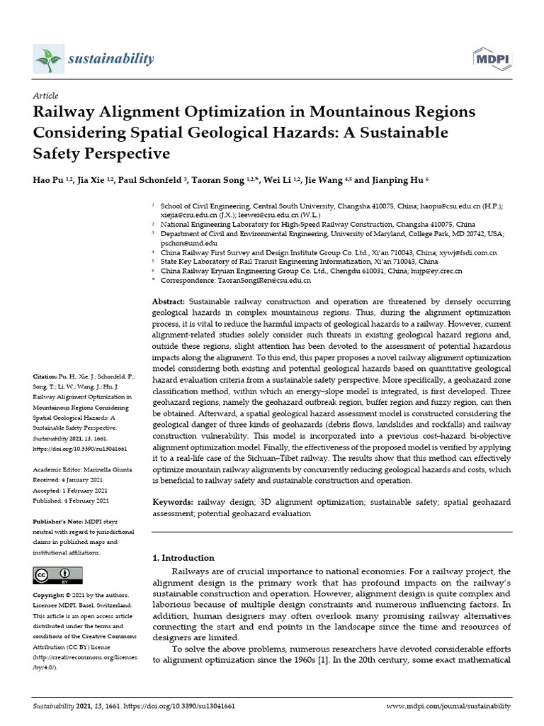Railway Alignment Optimization in Mountainous Regions | PDF | Landslide | Mathematical Optimization