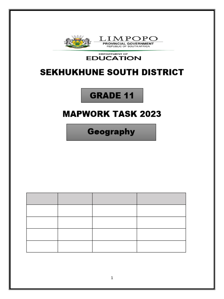 Grade 11 Final Mapwork Task 2023 Sekhukhune South | PDF | Geographic ...