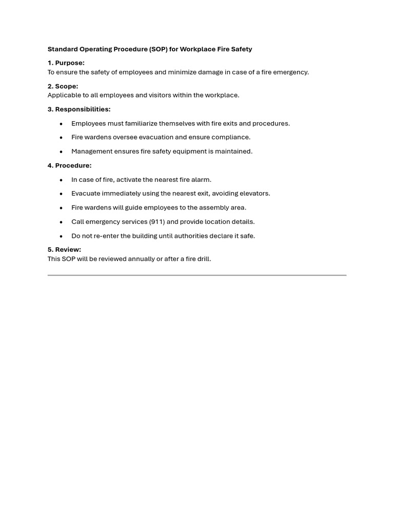 Standard Operating Procedure 1 | PDF