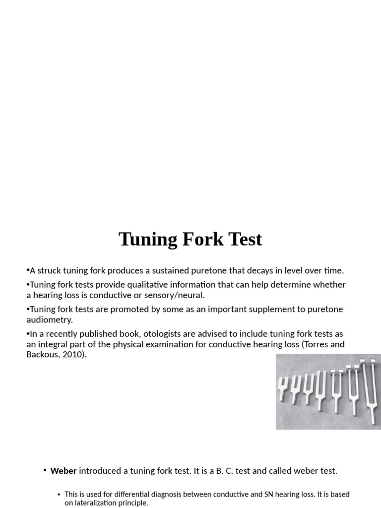 Tuning Fork Tests for Hearing Loss Diagnosis | PDF ...