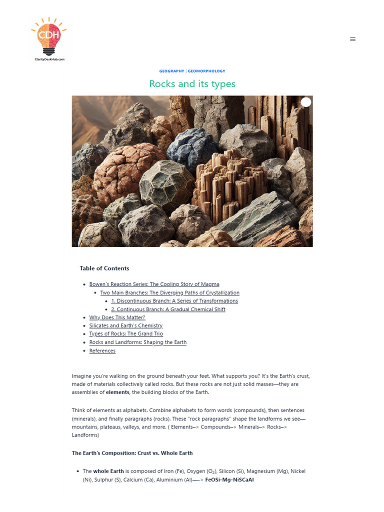 Rocks and Its Types - Clarity Desk Hub | PDF | Rock (Geology) | Minerals