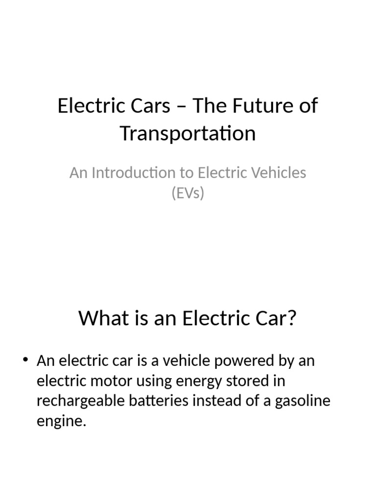 Electric Cars Presentation | PDF