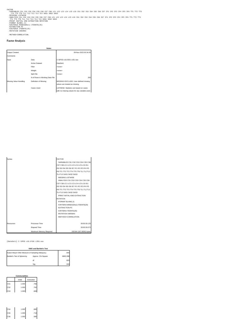 Phan Tich Nhan To Efa Trong Spss | PDF | Multivariate Statistics | Statistical Theory