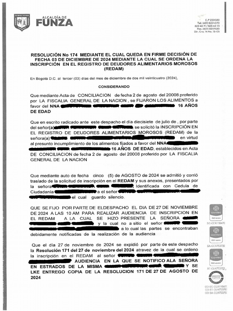 Modelo de Resolucion Inscripción Al Redam | PDF