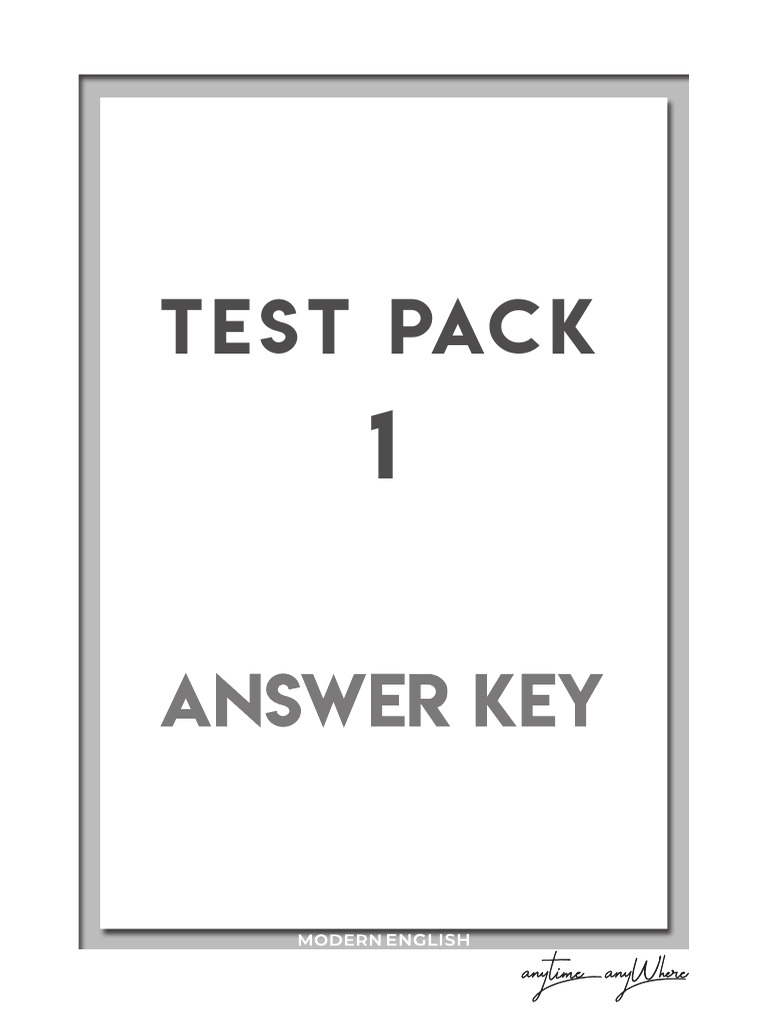 Test Pack 1-5 Answer Key | PDF